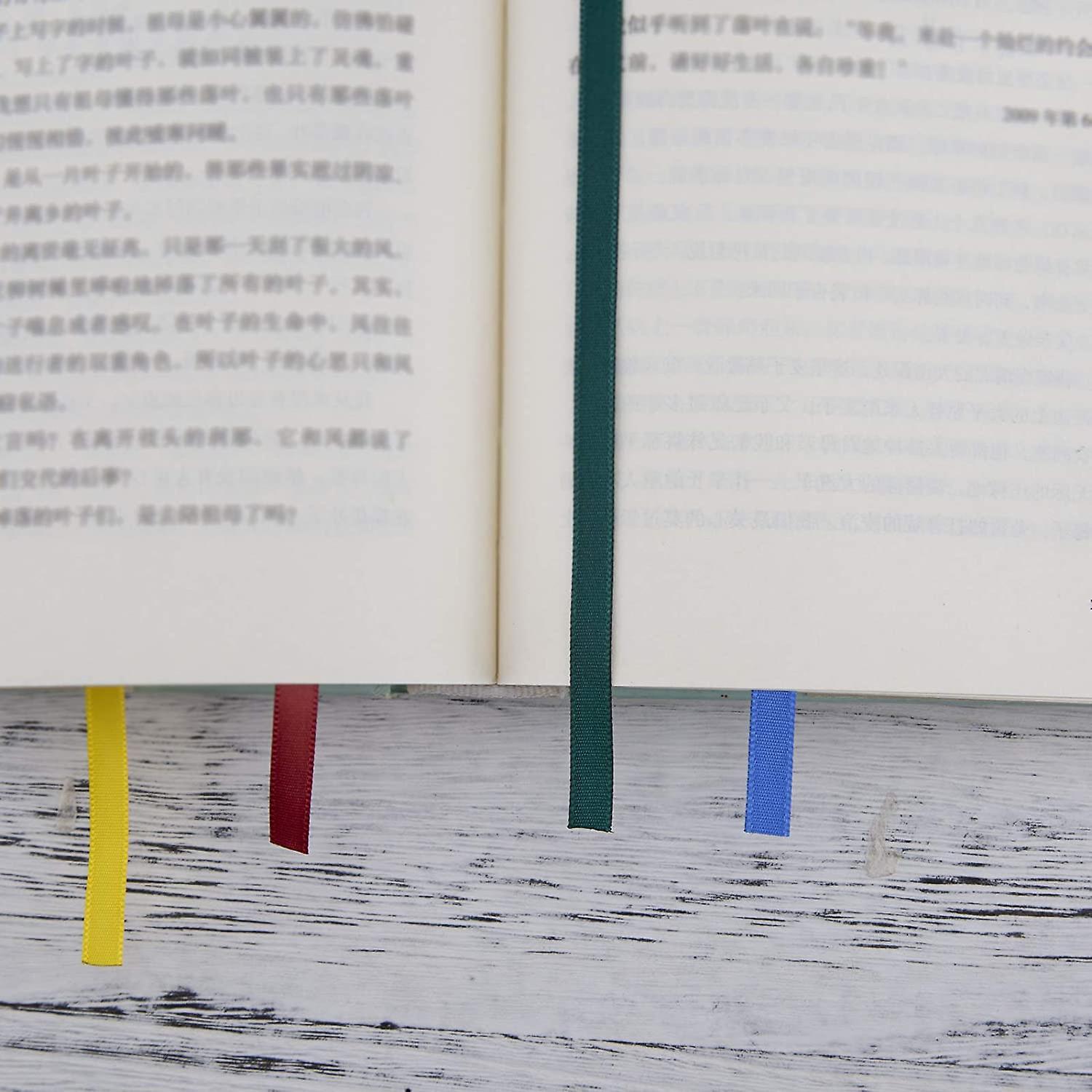 4pcs Ribbon Bookmarks Leatherette Bookmark with 5 Colorful Ribbons Book ...