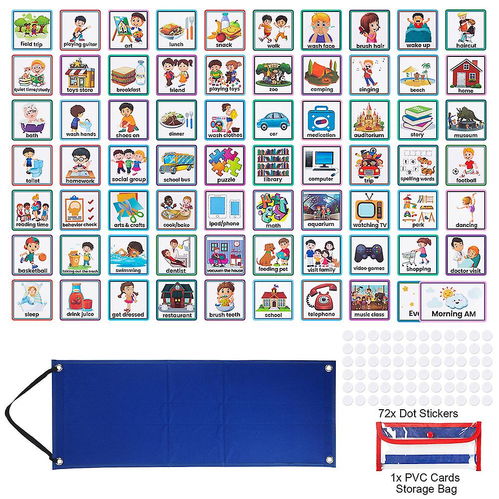 Kids Visual Schedule Calendar Chart Daily Routine Chart With 70 Cards ...