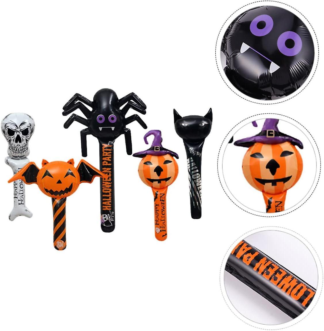 5pcs Inflatable Stick Halloween Mylar Balloons Halloween Aluminium ...