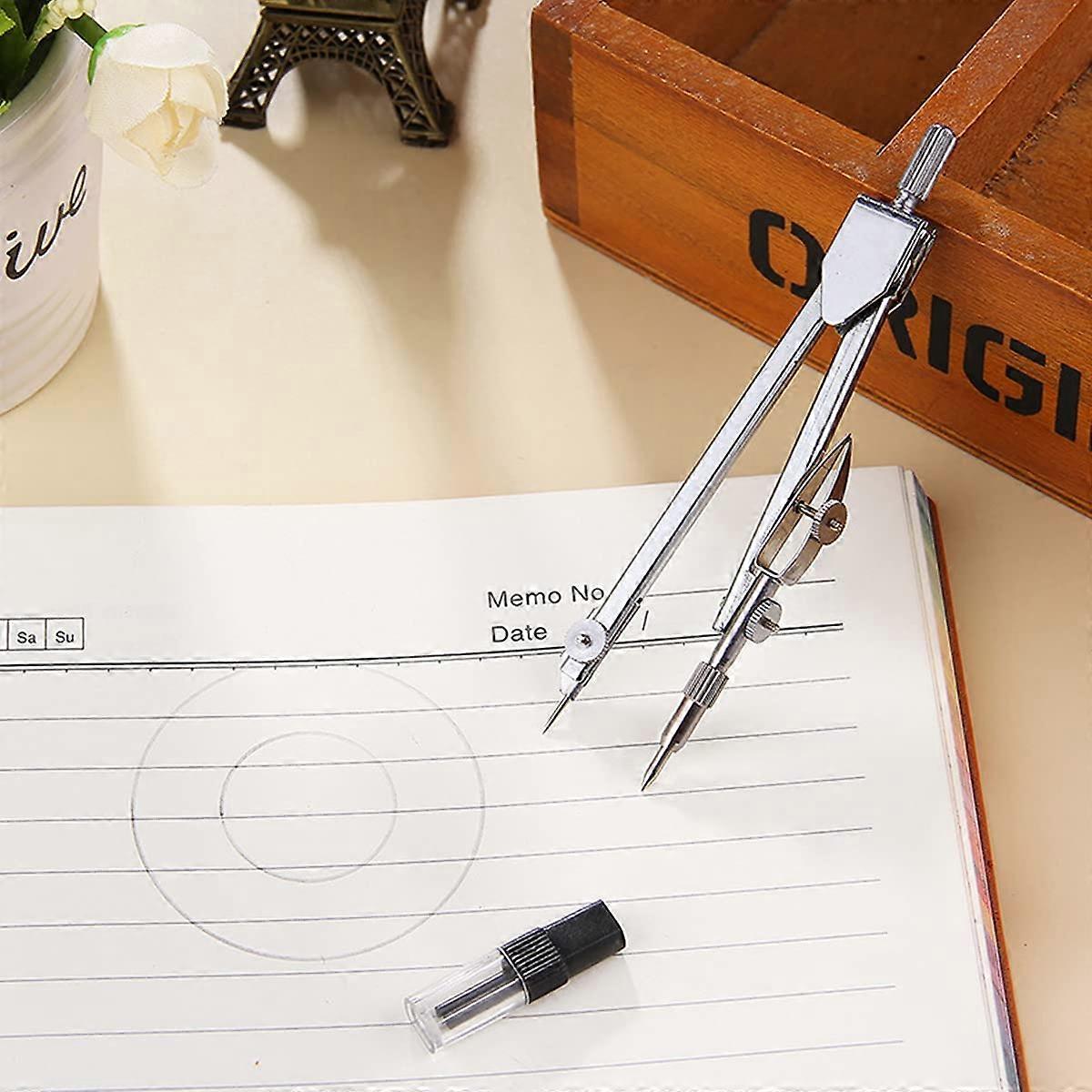 Drawing Compass, Stainless Steel Math Tools Geometry Compass Set with ...