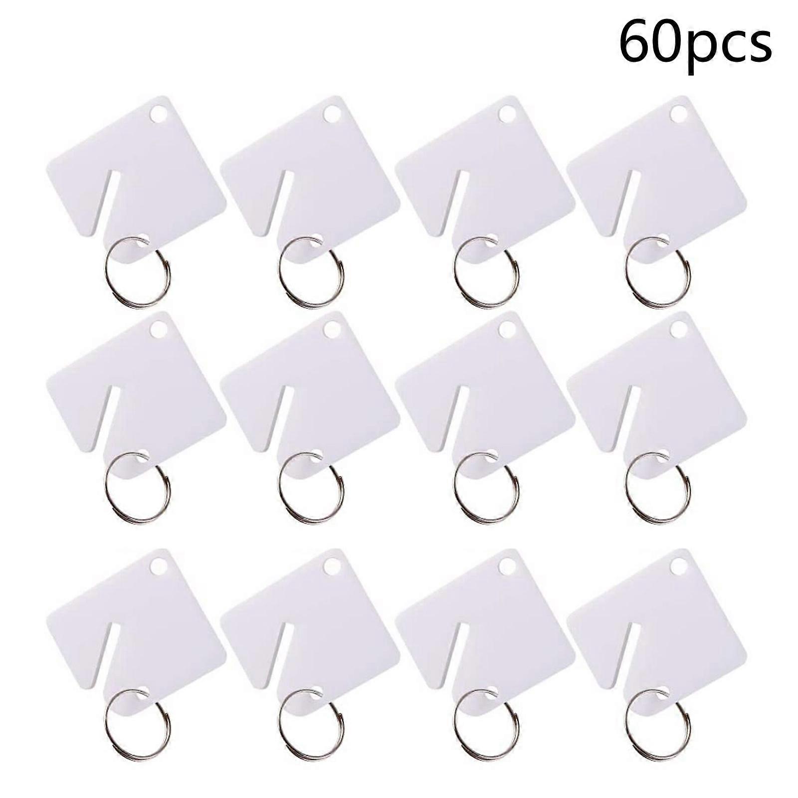 Portable 60 Pcs Acrylic Key Tags with Snap Hook Key Identify Tags Write ...