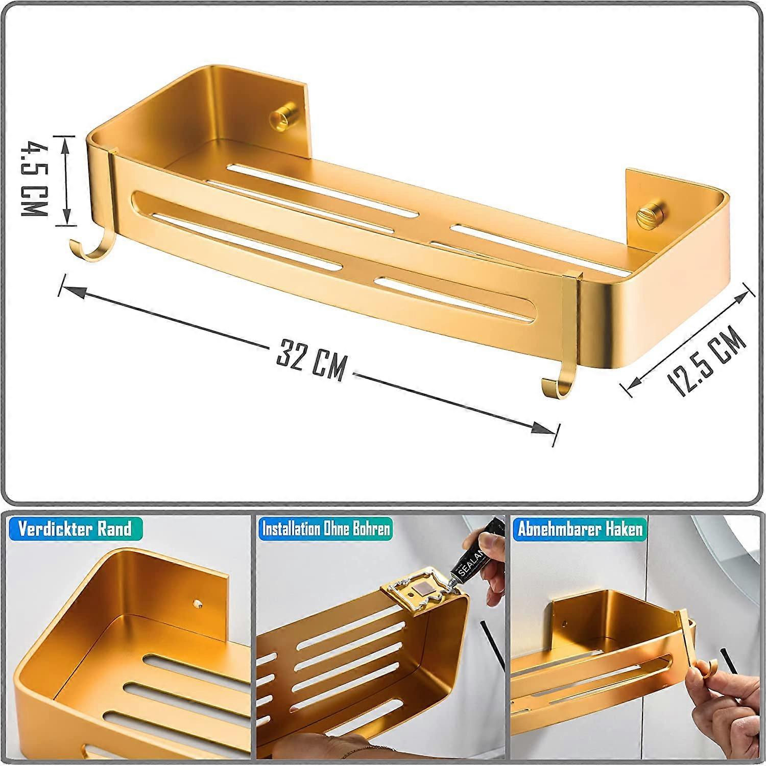 Pack of 1 with 2 Removable Hooks, Wall Mount, Shower Caddy, Shelf ...