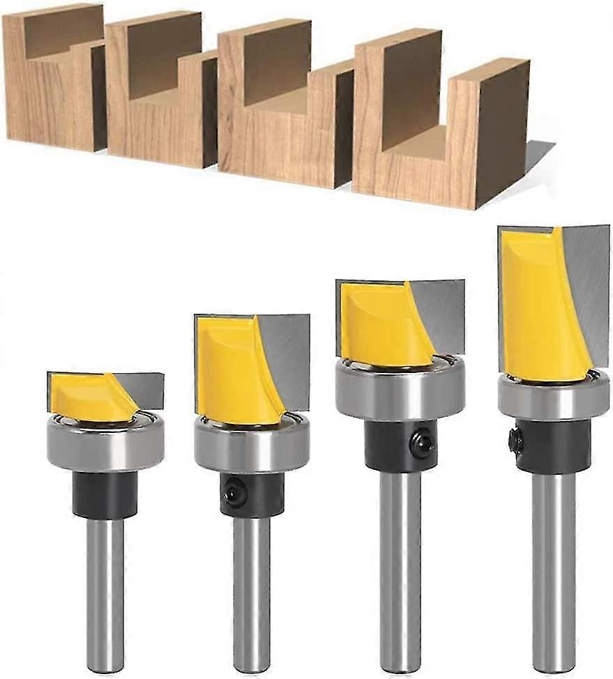 4 Pieces Flush Trim Hinge Mortising Template Router Bits Set With Ball ...