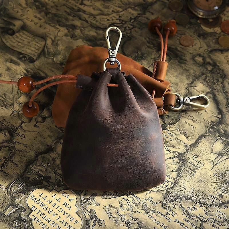 Renaissance Medieval Leather Drawstring Belt Bag Viking Knight Pirate ...