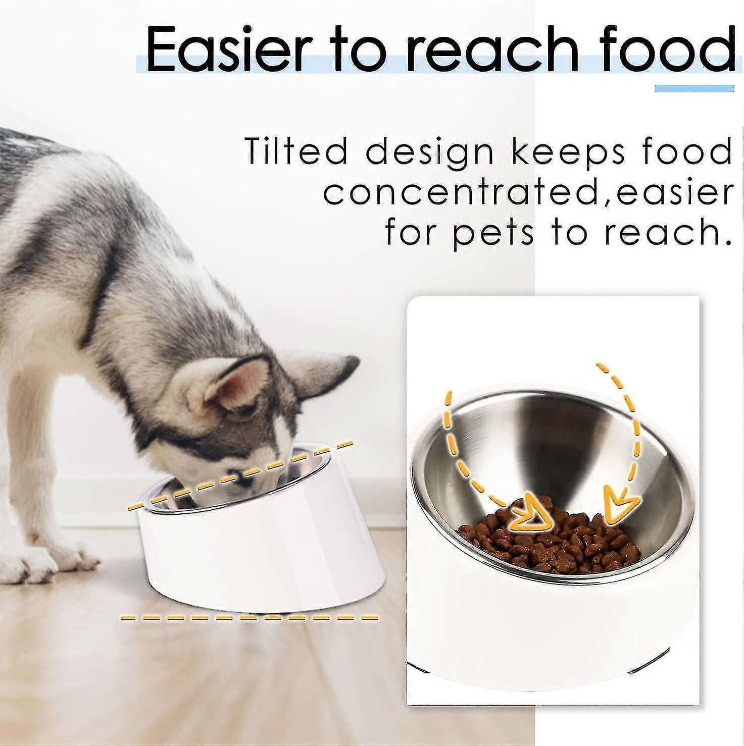 Superdesign Mess Free 15 Slanted Bowl For Dogs And Cats, Tilted Angle ...
