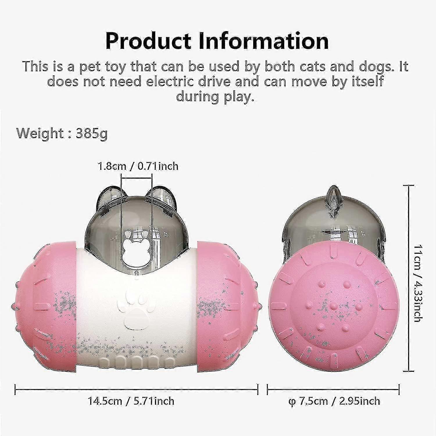 Interactive Cat Toy, Rocking Bear Design Dog Snack Dispenser, 2 In 1 ...