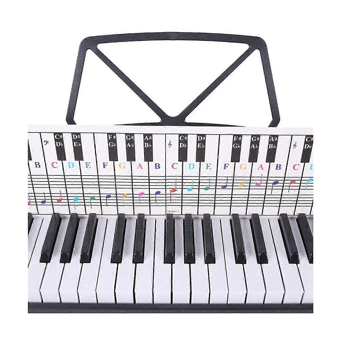 61keys 88 Keys Piano Keyboard Reference Chart Five Line Piano Reference ...