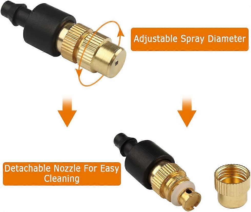 Brass Spray Nozzle 20 Pcs Adjustable Brass Watering Sprayer Nozzle ...