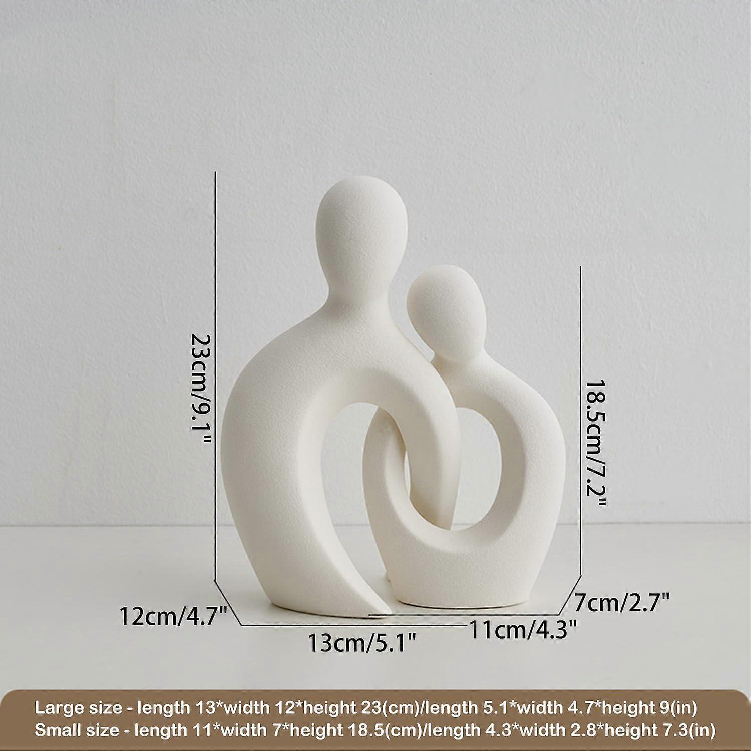 White Ceramic Romantic Couple Sculpture for Home Decor - Modern ...