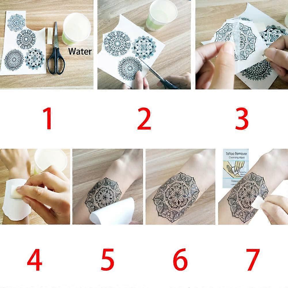 Words Temporary Tattoo for Adults, 6-Pack Large Realistic Back Chest ...