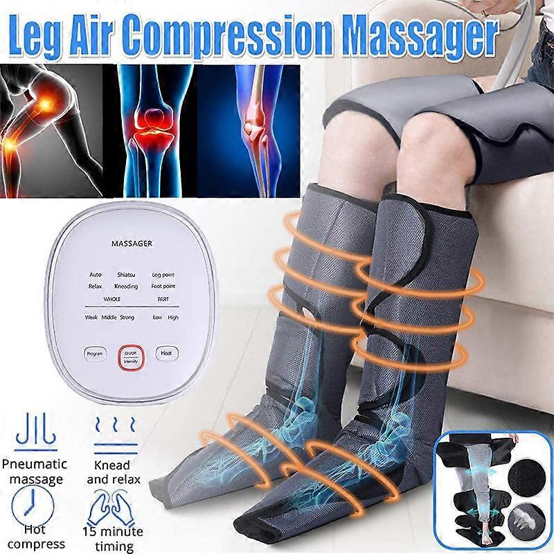 Electric Air Compression Leg Massager Pneumatic Foot and Calf Heated ...