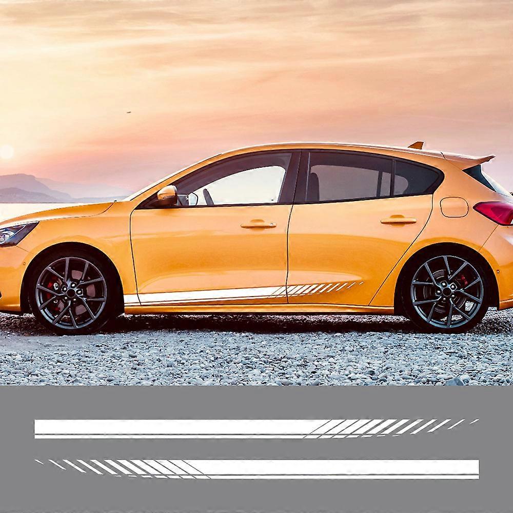 2PCS Car Door Side Skirt Stripe Stickers Racing Sport Vinyl Decal ...