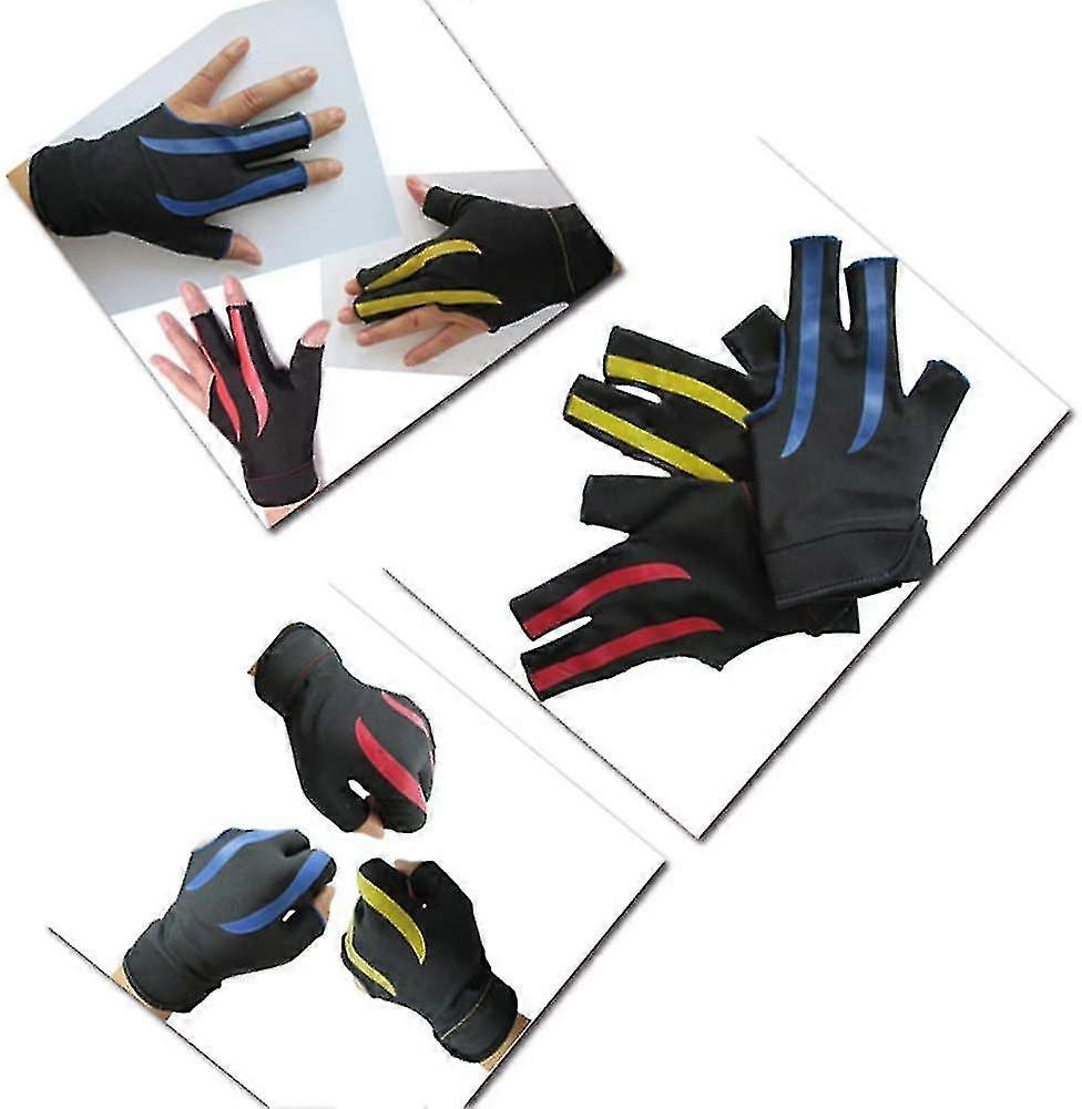 3 Finger Billiards Gloves Pool Cue Gloves Elastic Show Shooters Pool ...