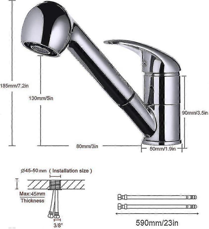 Pull-out Kitchen et, 360 Swivel Kitchen Mixer Tap With 2 Water Effects ...