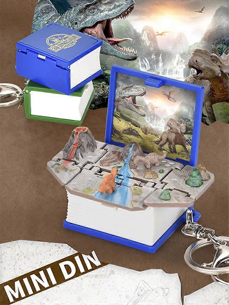 3D Dinosaur Book Keychain - Mini Pops-up Keychain with Unique Design ...