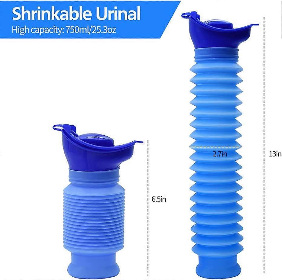 Emergency Urinal, 2 Pack Shrinkable Urinal, 750ml Portable Personal ...