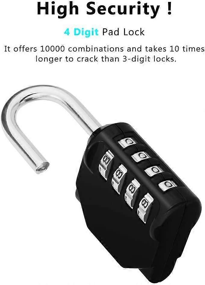 Combination Padlocks 2 Pack, 4 Digit Locker Padlocks for Gym, School ...