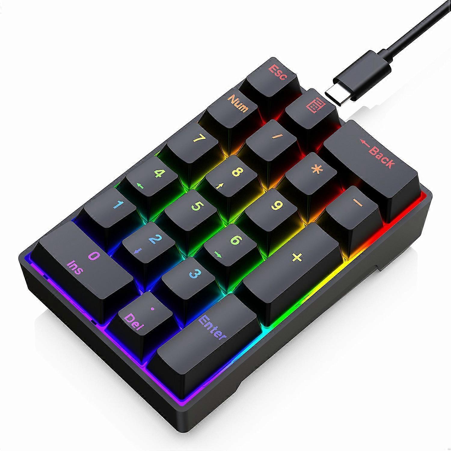 Y-FRUITFUL YF20 Laptop Mechanical Numeric Keypad 20 Keys RGB Backlit ...