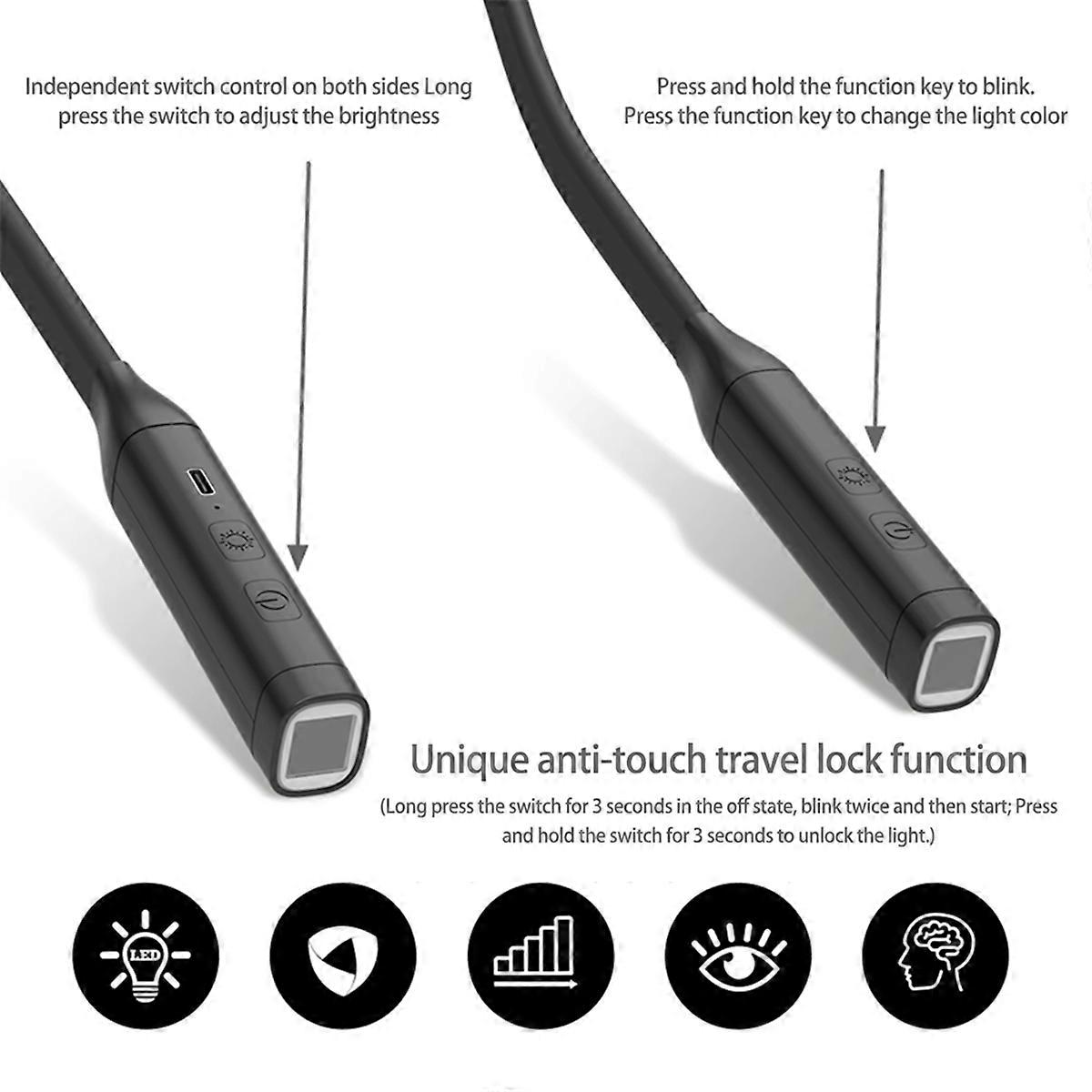 Neck Reading Light Book Lights Reading in Bed Bendable Long Lasting ...