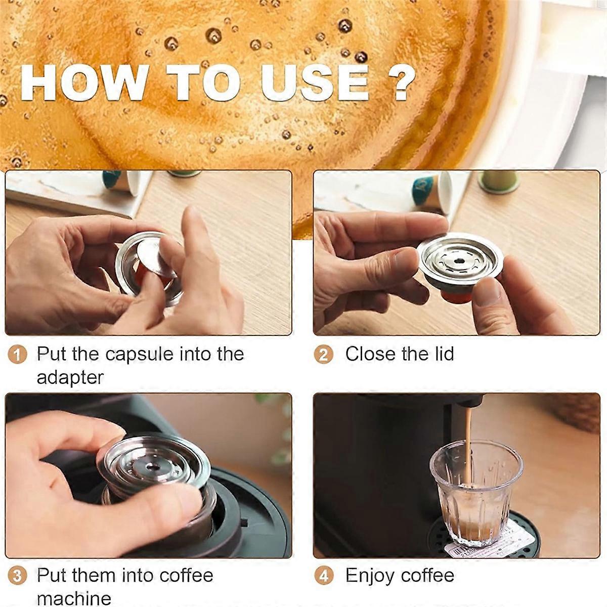 Coffee Capsule Adapter for Vertuo Machines,Stainless Steel Coffee Pod ...