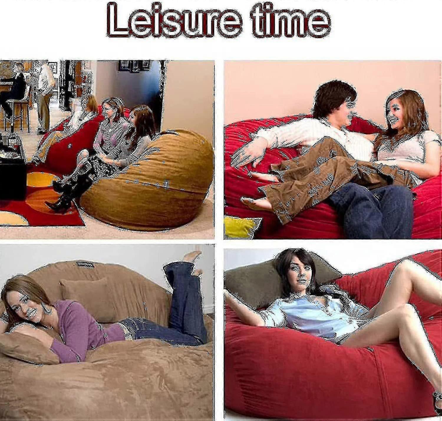 New Extra Large Bean Bag Chairs Couch Sofa Cover Indoor Lazy Lounger For Adults Kids Sellwell ...