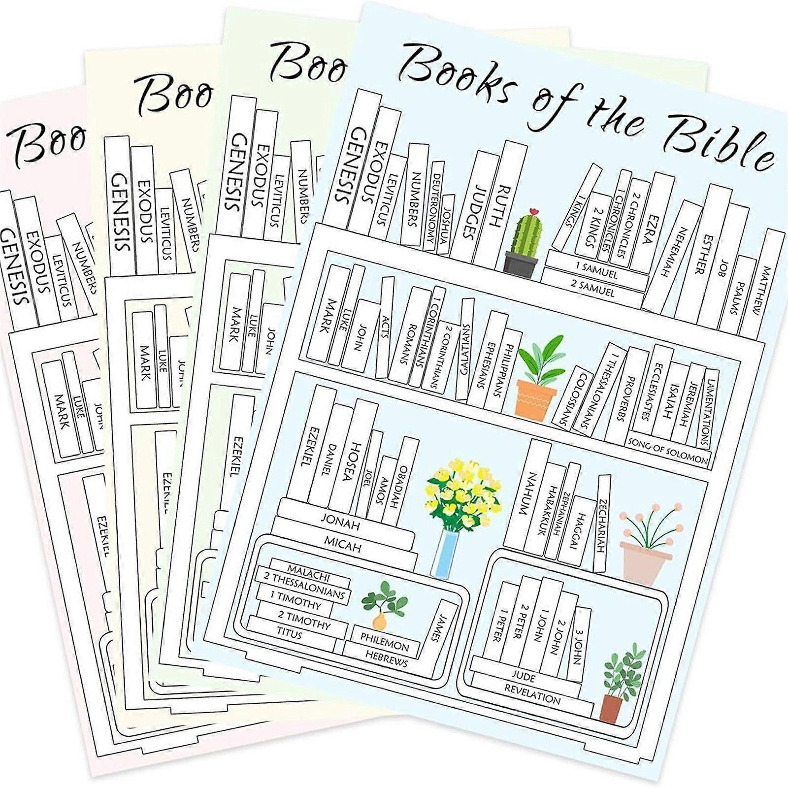 4 Pack Books Of The Bible Stickers Bible Emergency Numbers Sticker ...