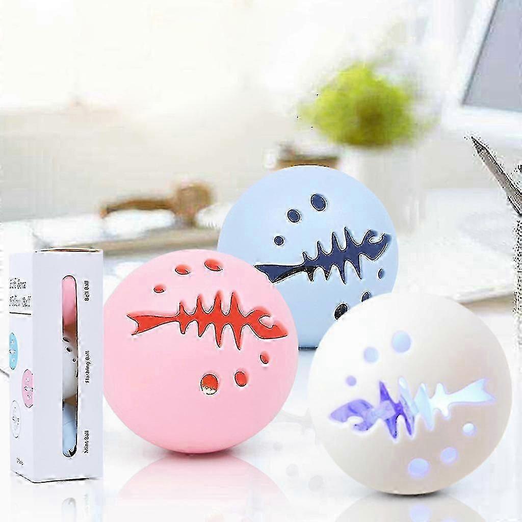 3x Colorful Cat Toys Balls Cat Slotted Toys Ball Glowing For Indoor Cat ...