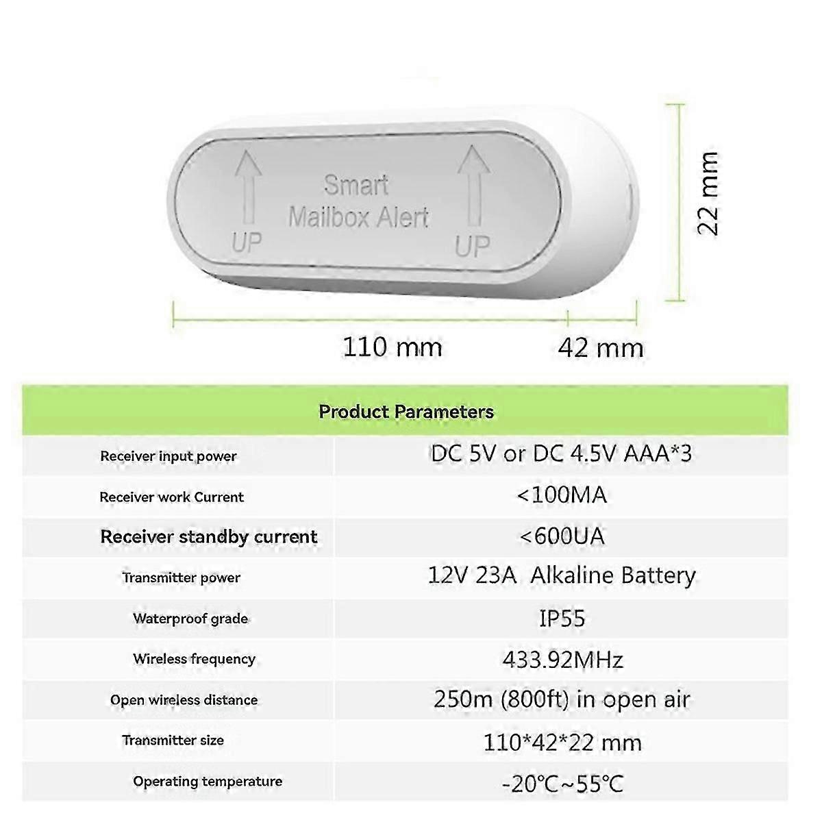 Mailbox Alarm Mail Chime Notification System-Mail Alarm 800 Ft Long ...