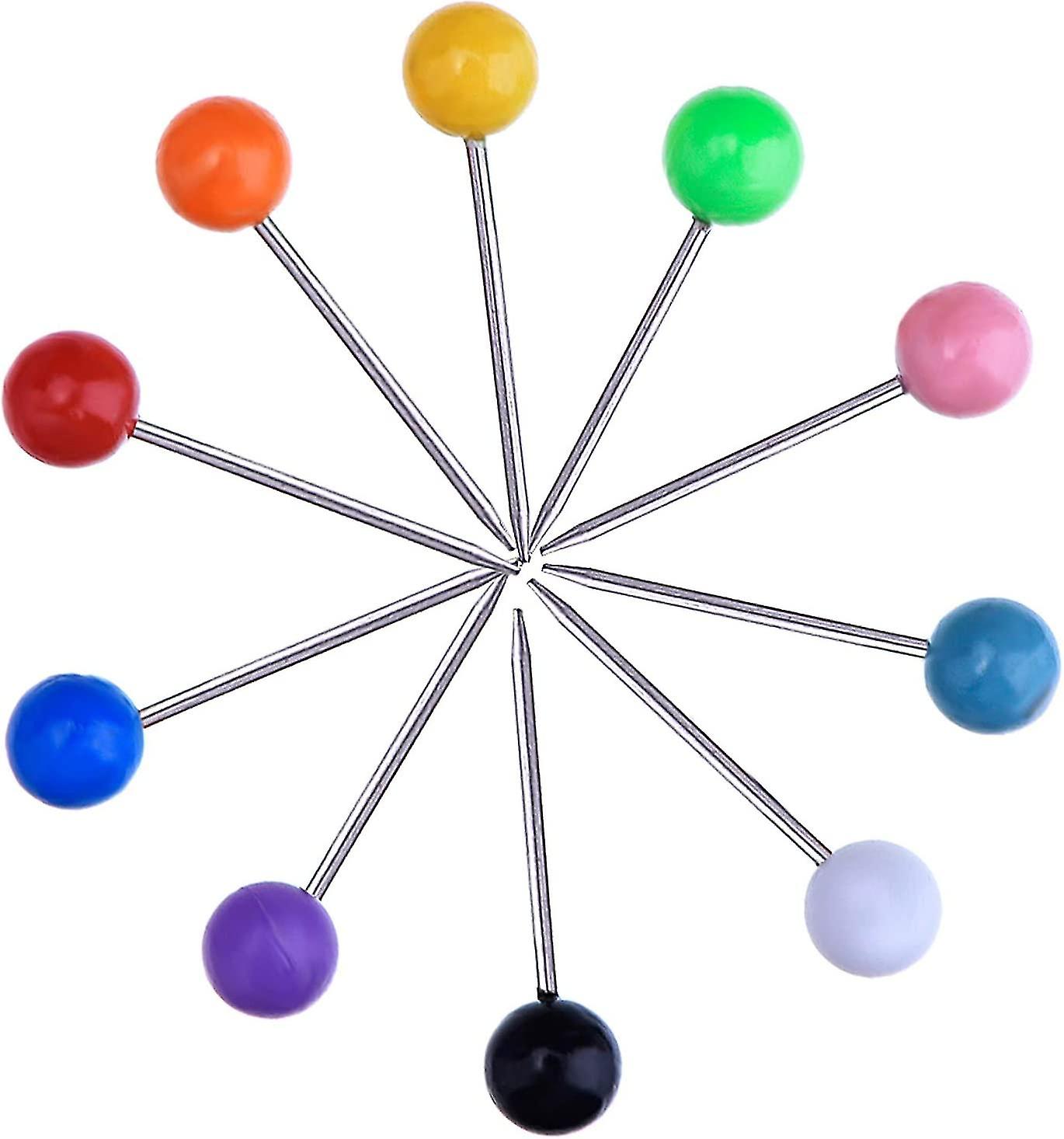 500 Pieces Map Push Pins Map Tacks Plastic Round Head Tacks With Steel ...