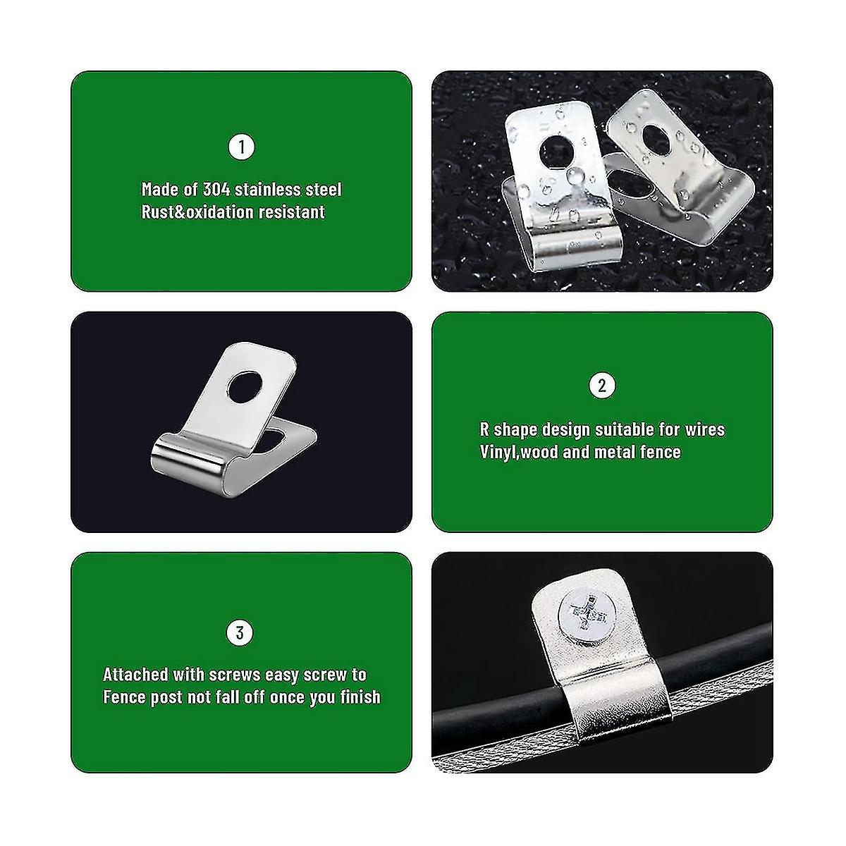 Fence Wire Fence Clips Agricultural Fencing Mounting Clips, Stainless ...