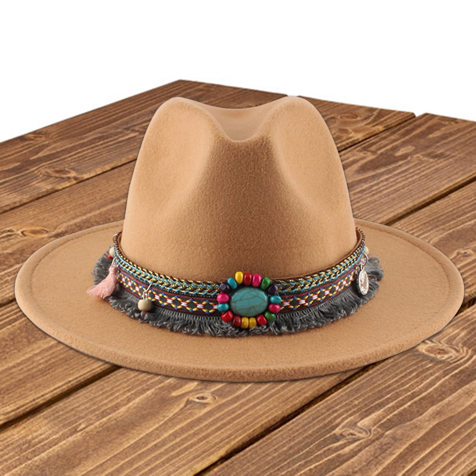 Vintage Unisex Formal Hat With Colorful Retro Belt Hat Dress Panama Hat ...