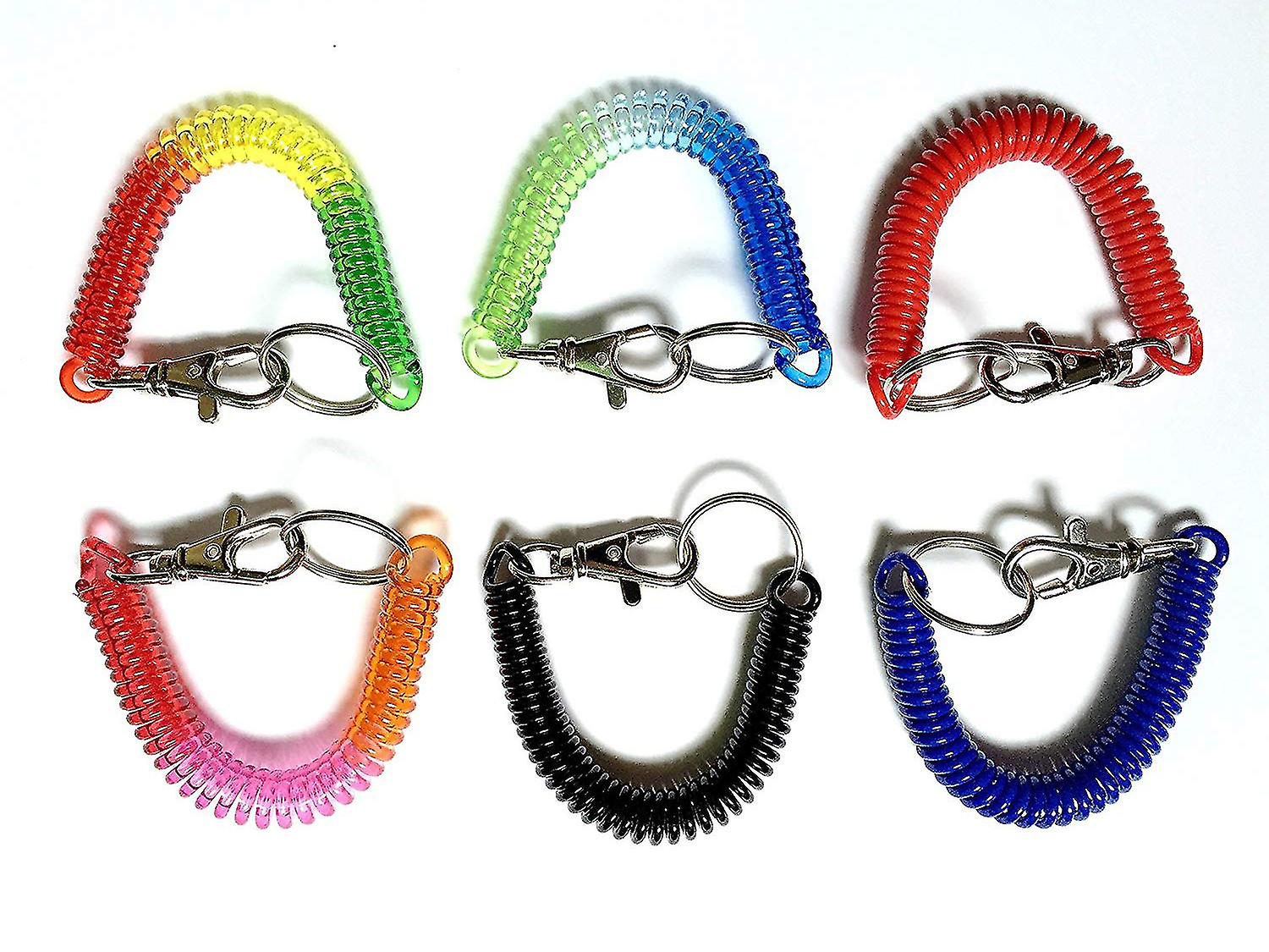 6-pack Colorful Flexible Theftproof Spring Coil Cord Stretch Tether ...