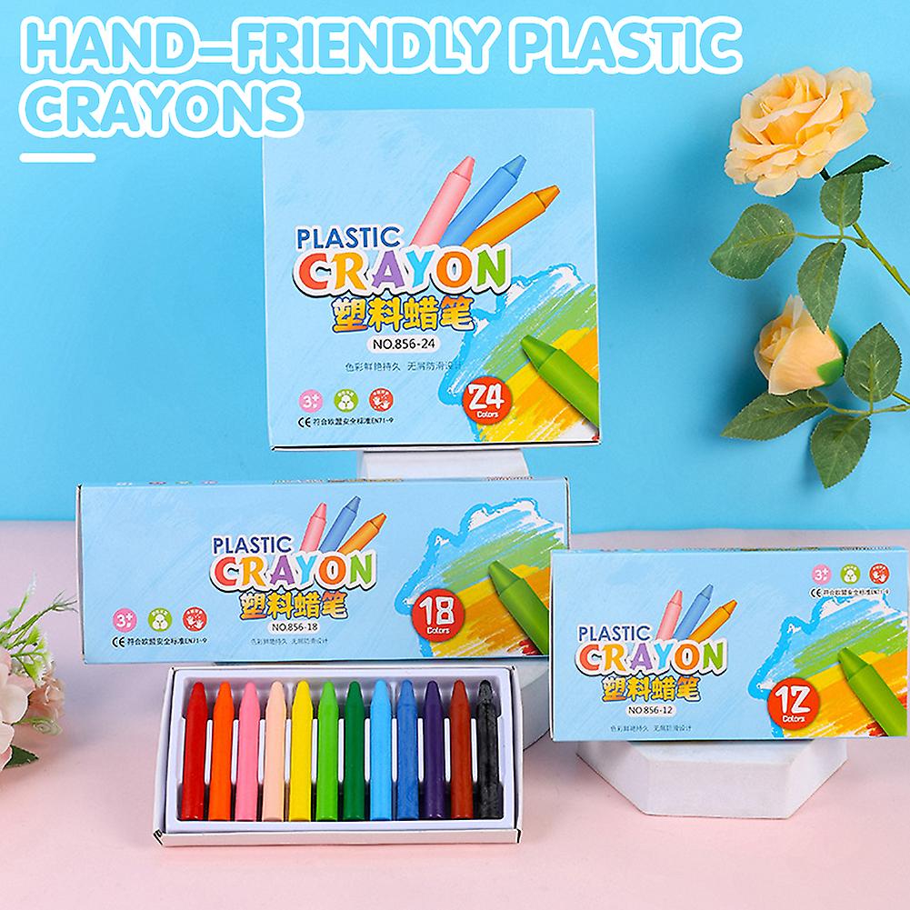 Kindergarten Kids Washable Non-Sticky Crayons Set Easy Coloring Paint ...