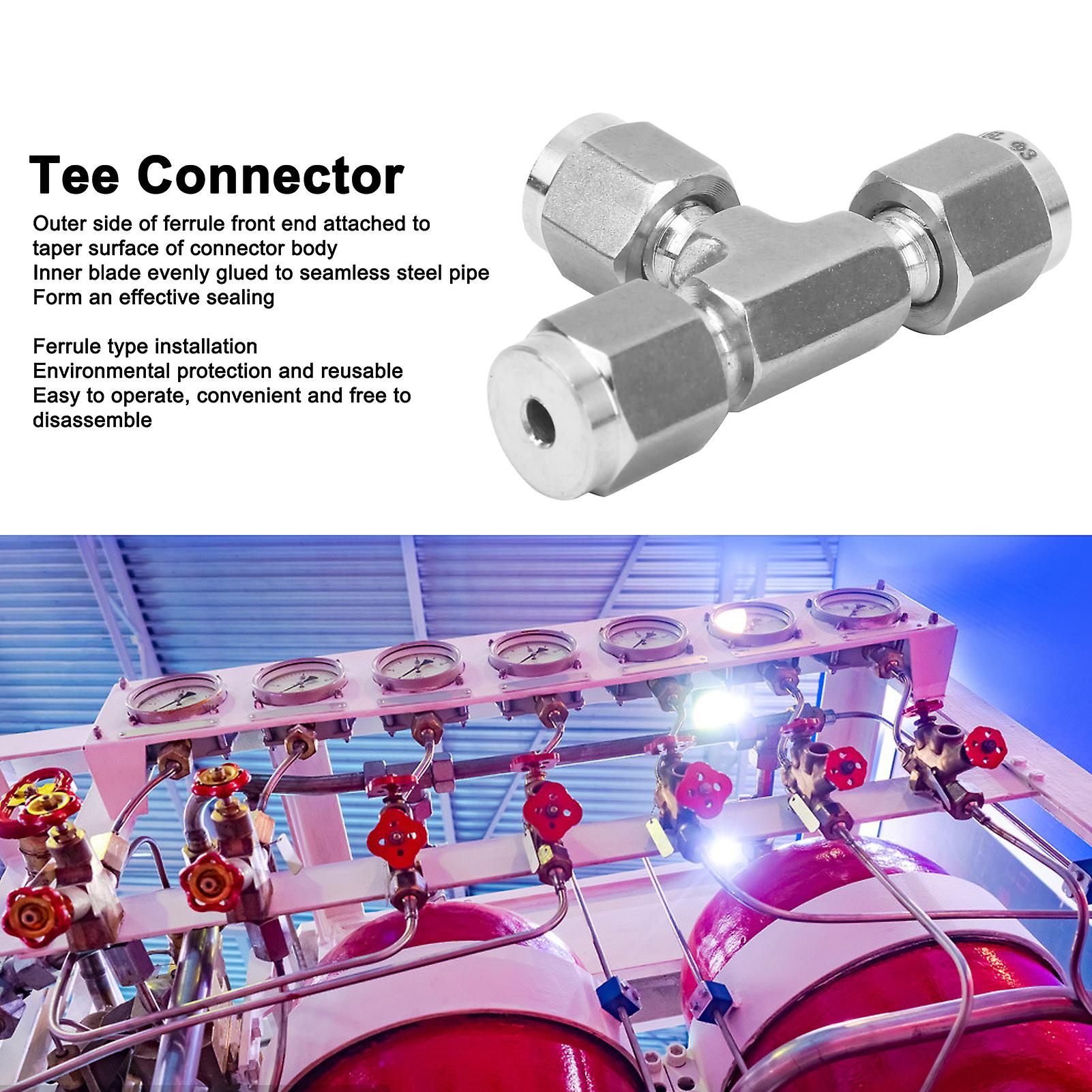 Compression Ferrule Connector Tee Equal Diameter 316 Stainless Steel ...