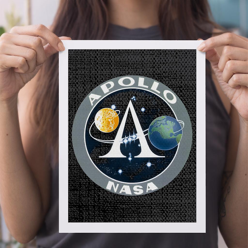 NASA Apollo Program Logo Badge A4 Print | Fruugo UK