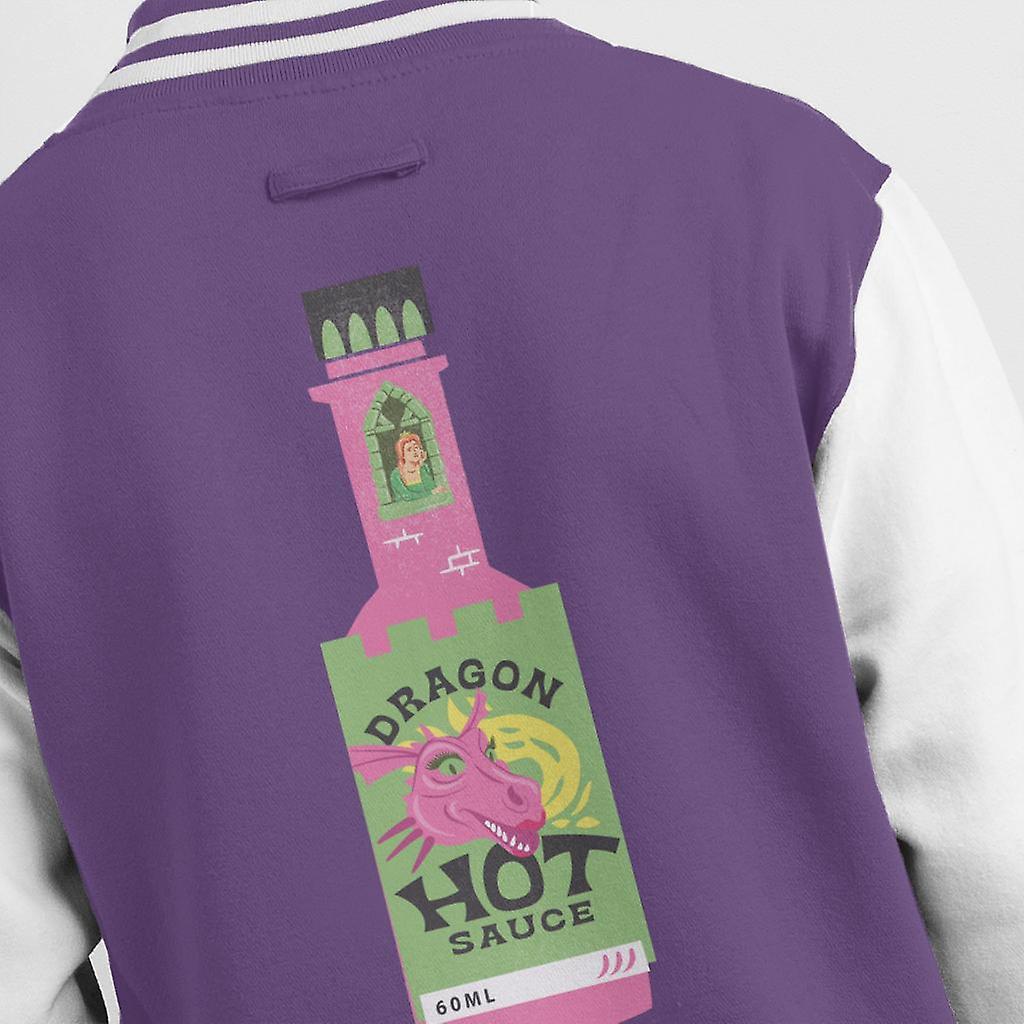 Shrek Dragon Hot Sauce Fiona In The Tallest Tower Men's Varsity Jacket ...