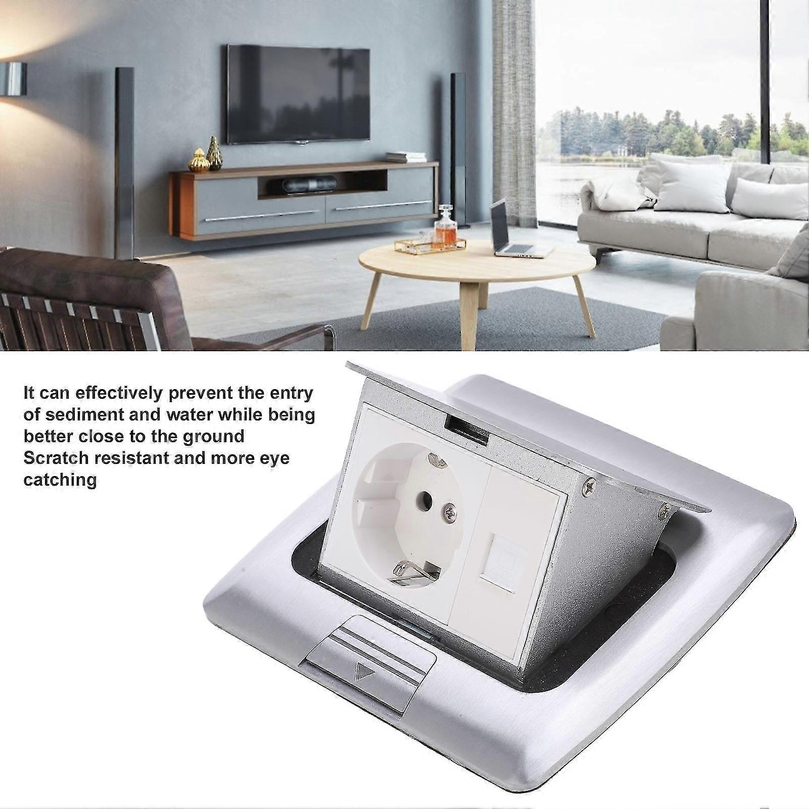 Floor Socket Waterproof Good Sealing Embedded Safe Practical Silver ...