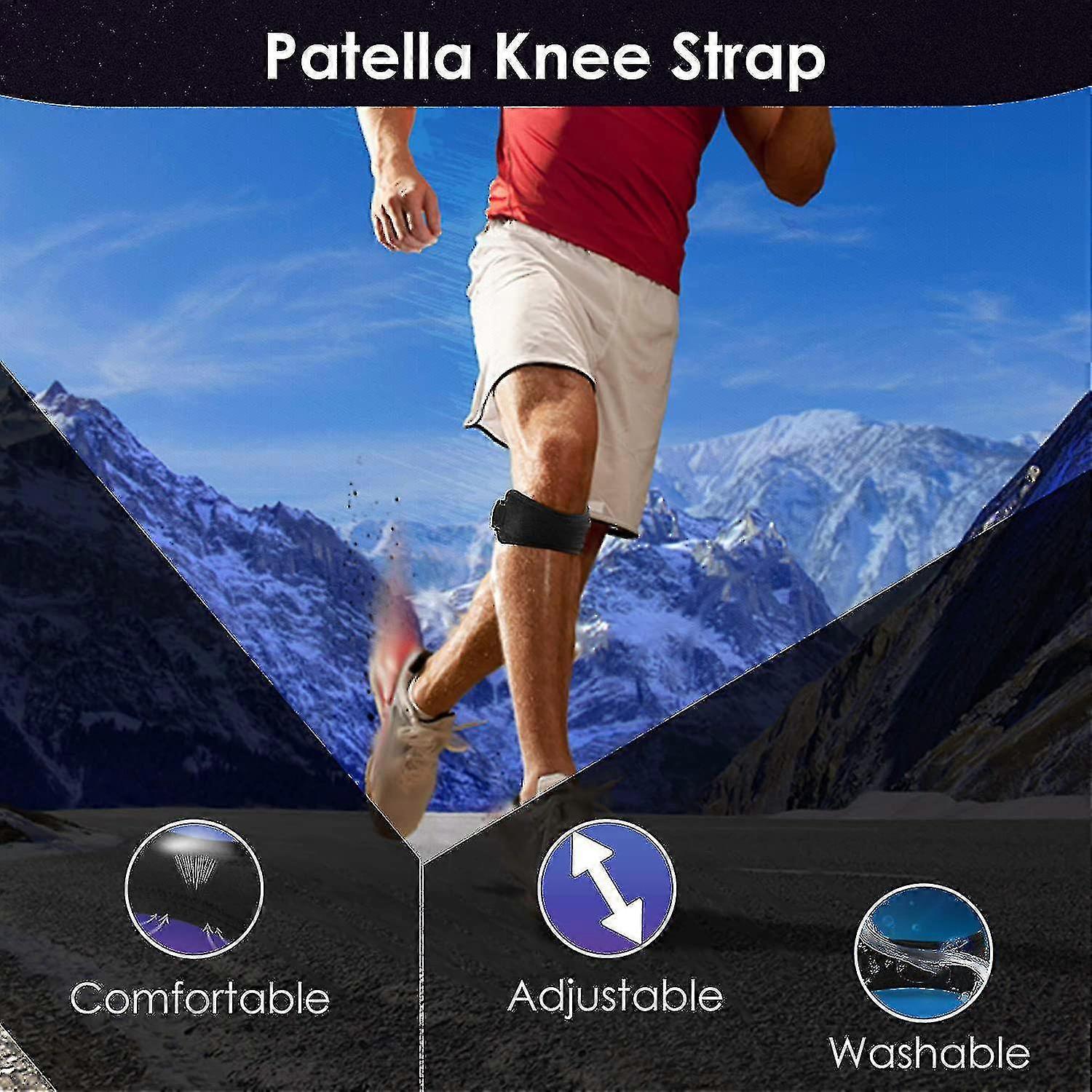 Ri - 2 Pack Knee Pain Relief & Patella Stabilizer Knee Strap Brace ...
