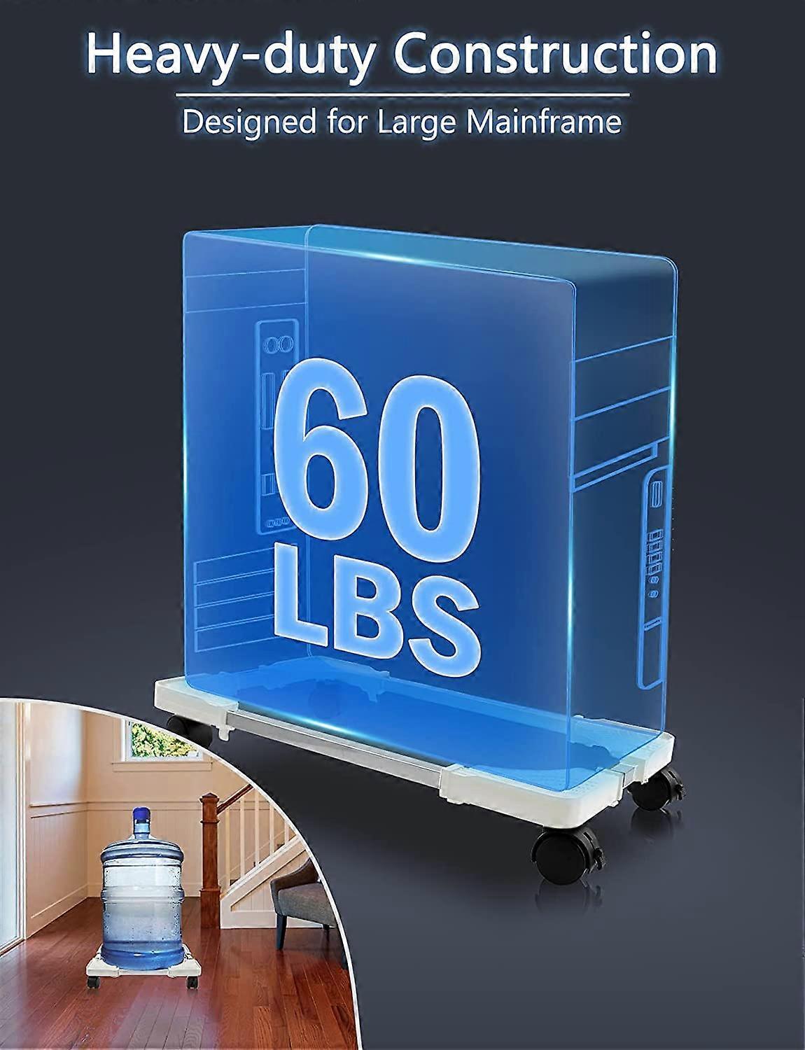 Computer Tower Stand, Adjustable Mobile CPU Stand with Rolling Caster ...