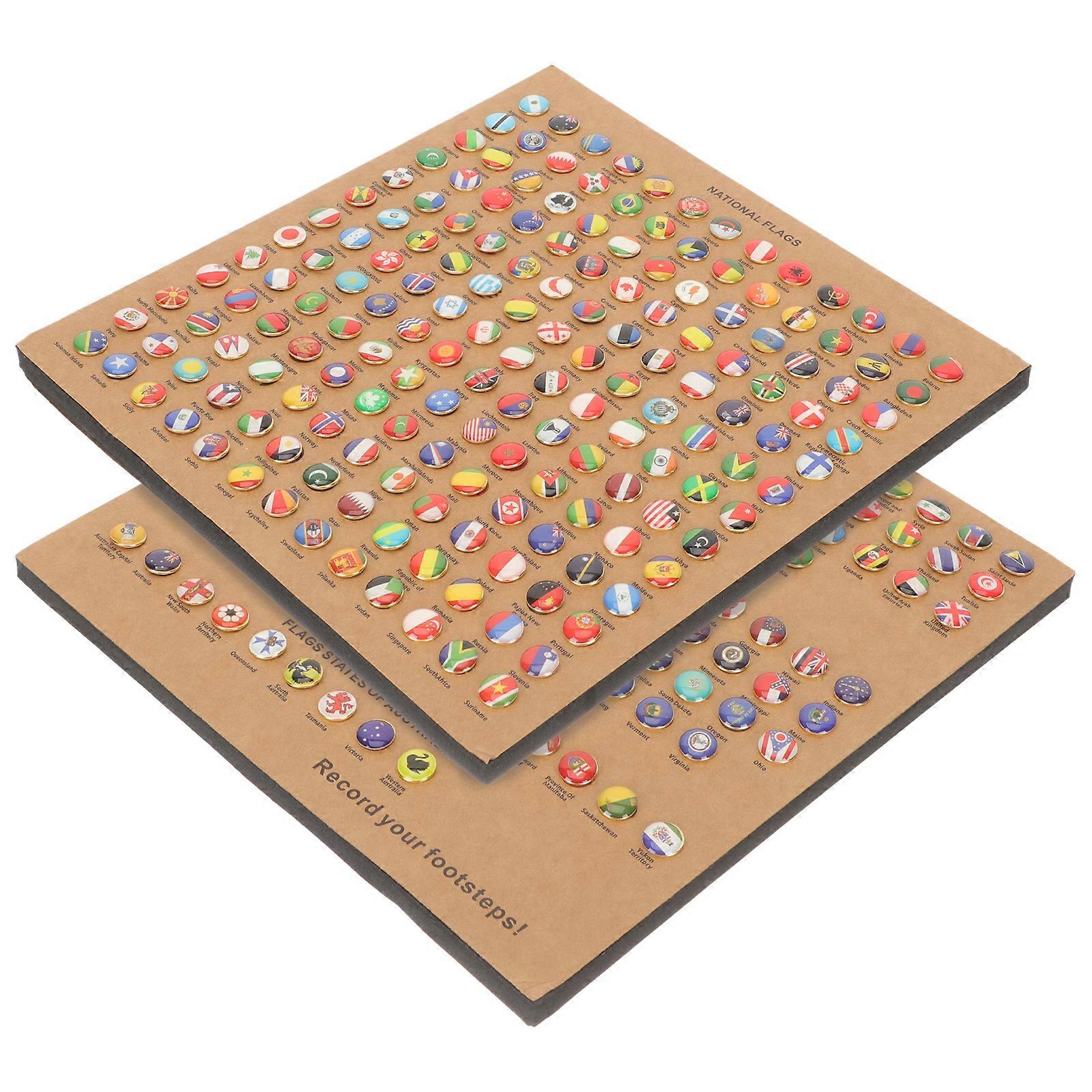 291pcs National Flag Thumb Tacks Country Map Push Pin Creative ...