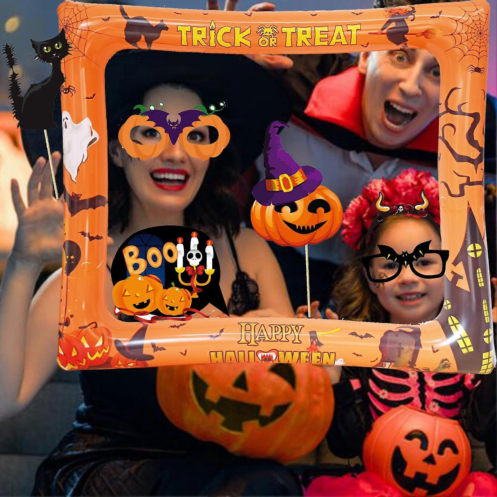 Giant Halloween Inflatable Selfie Frame with 30 Funny Props Simple ...