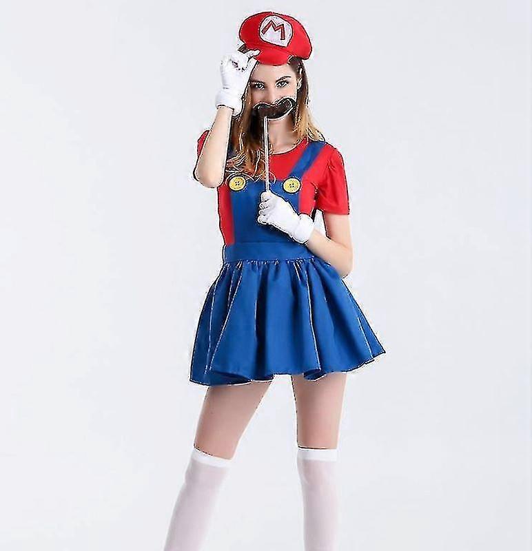 Mario Cosplay Costume Womens Luigi Costume Sexy Plumber Costume