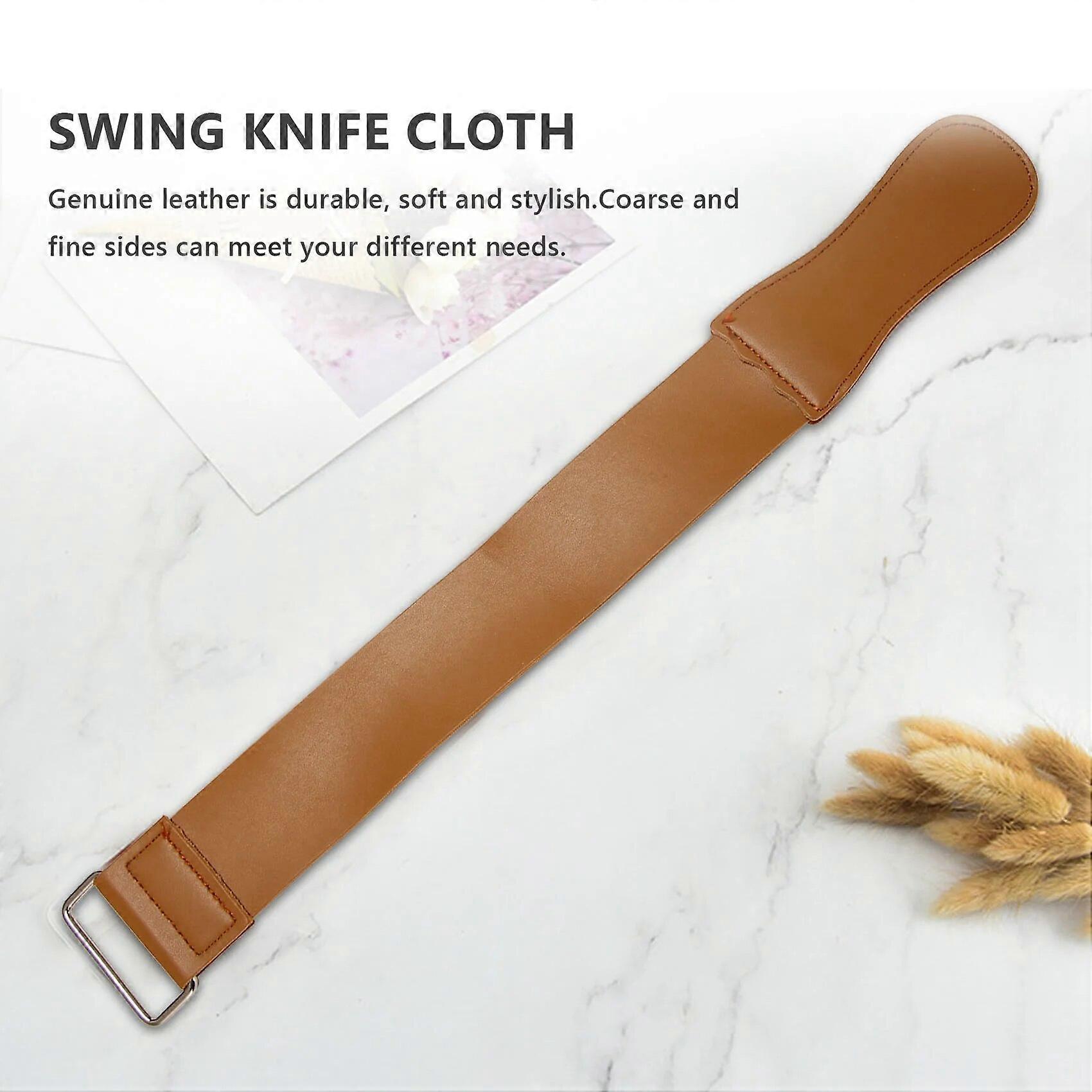 Razor Strop Double Genuine Leather Straight Razor Strop Folding Knife ...