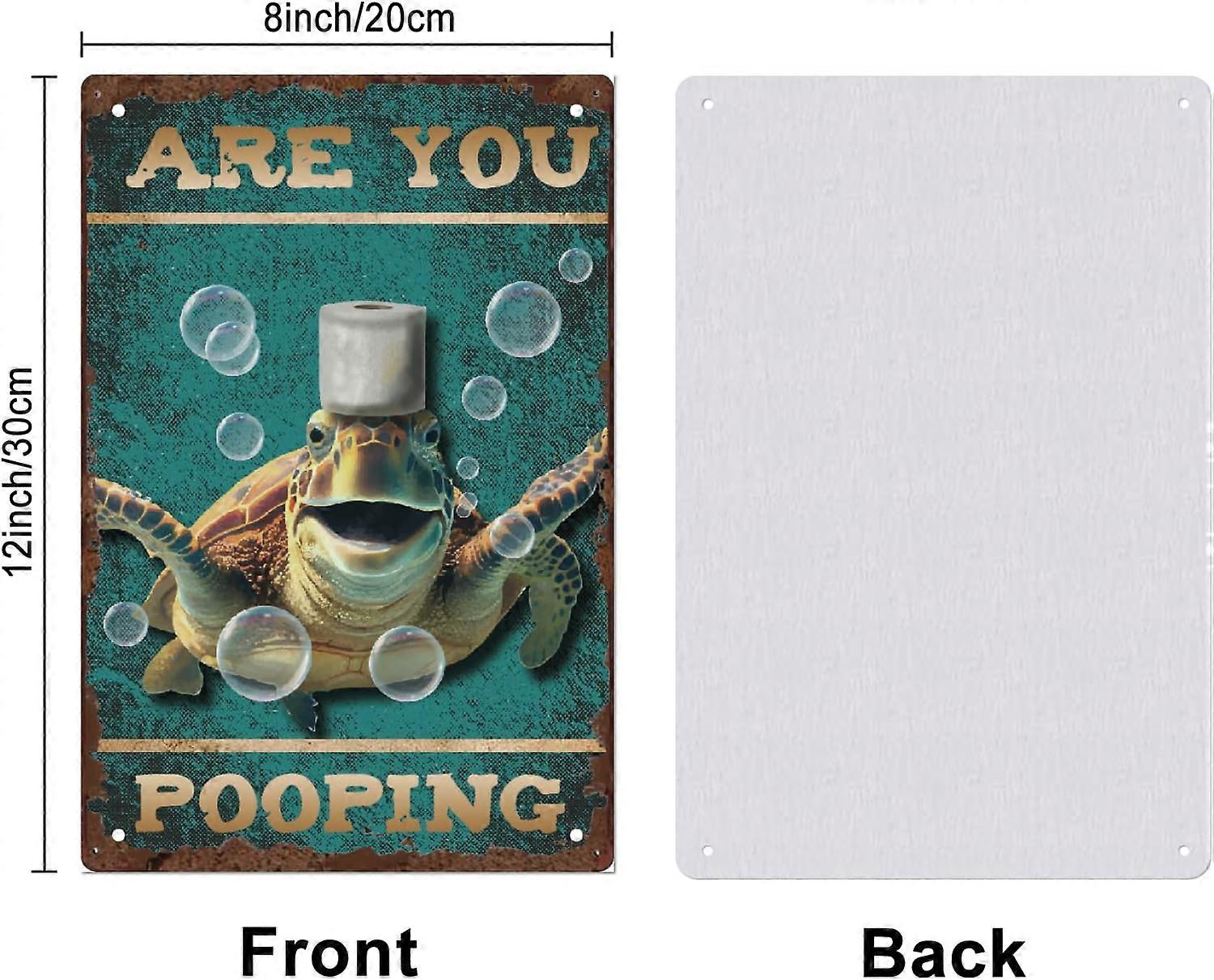 Metal Tin Sign Toilet Turtle Vintage Iron Sign Retro Funny are You ...