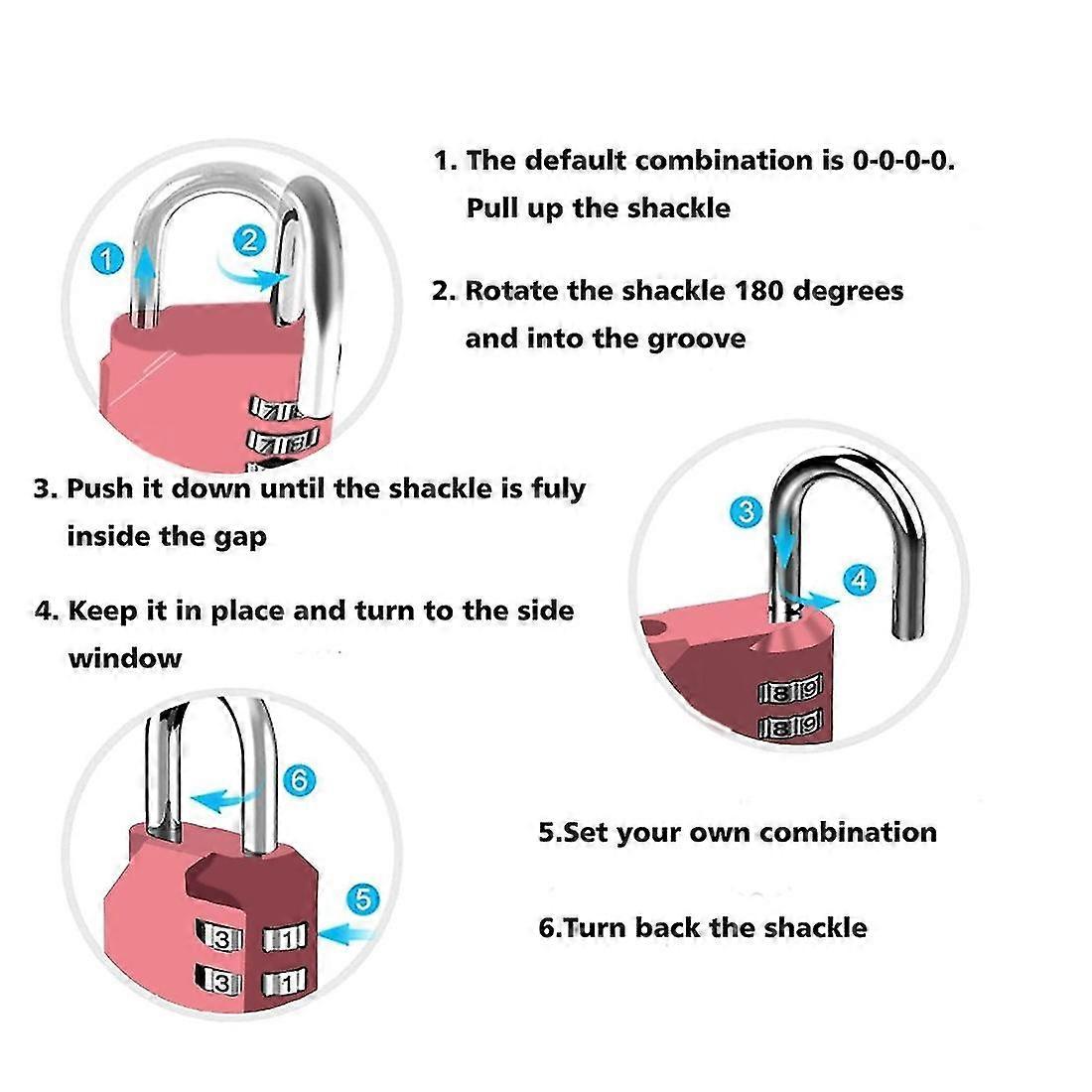 Padlock, Code Padlock, 4 Digit Outdoor Waterproof Resettable ...