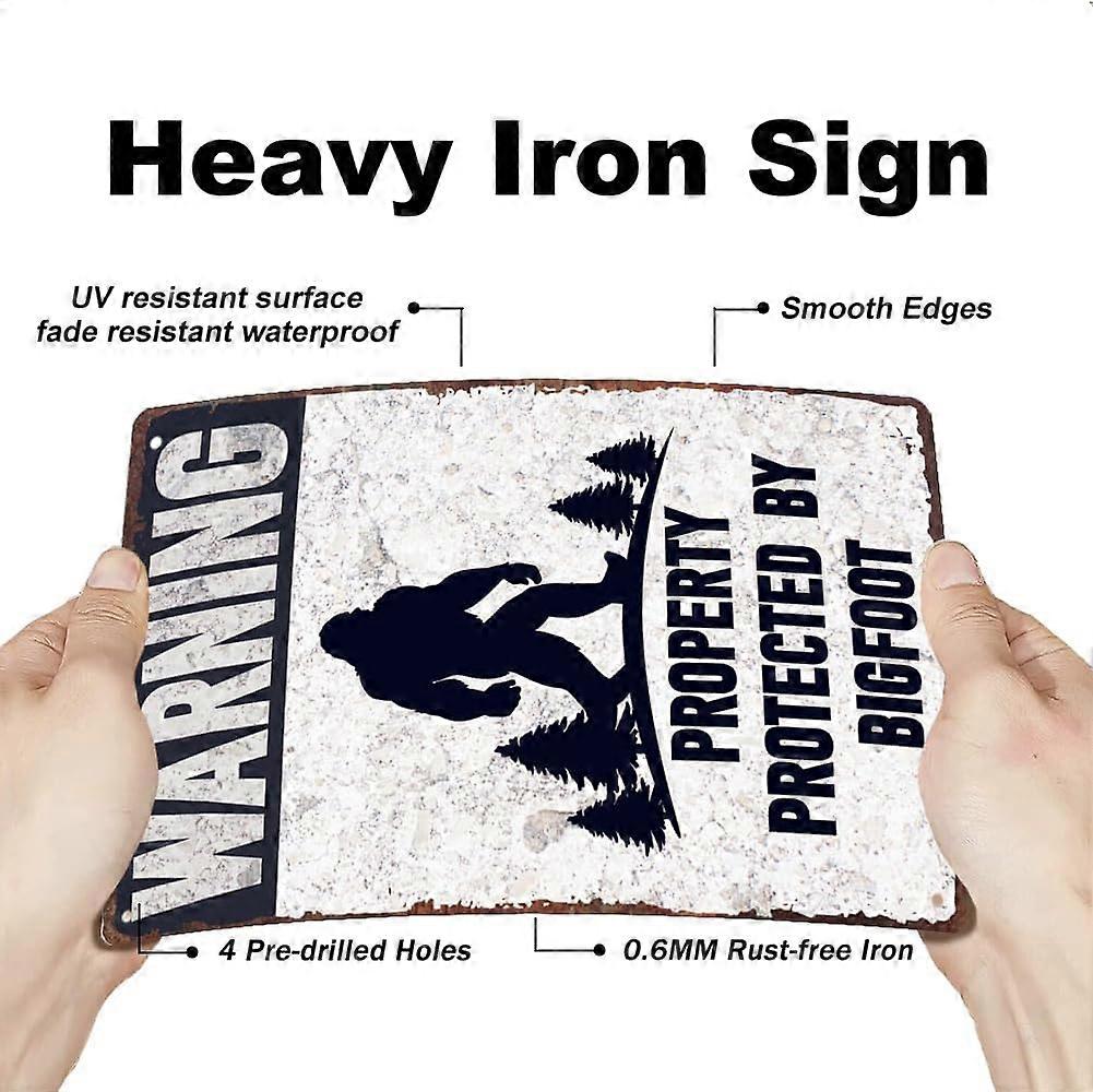Warning Metal Tin Sign Forest Bigman Tin Signs Retro Property Protected ...