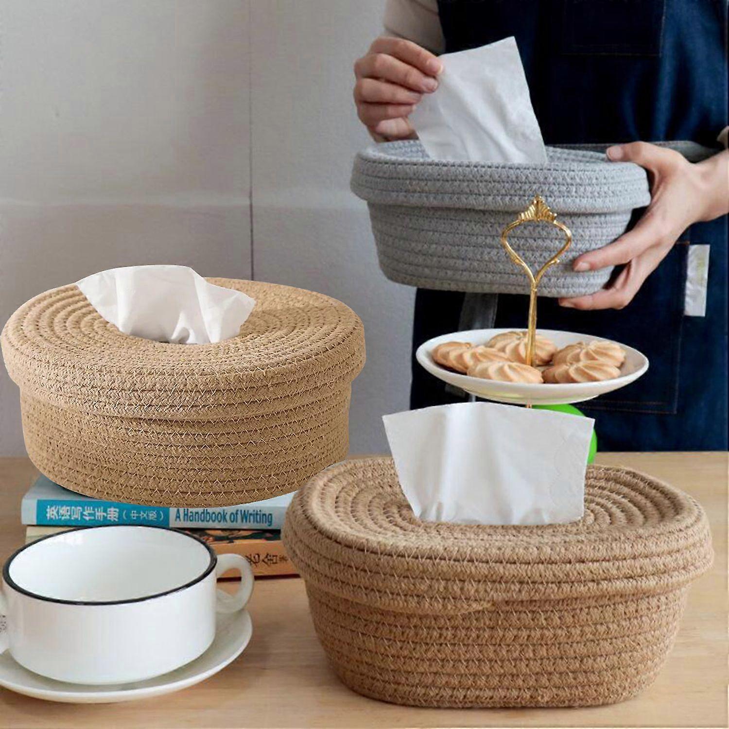 Handmade Tissue Storage Box Paper Storage Container Large Capacity ...