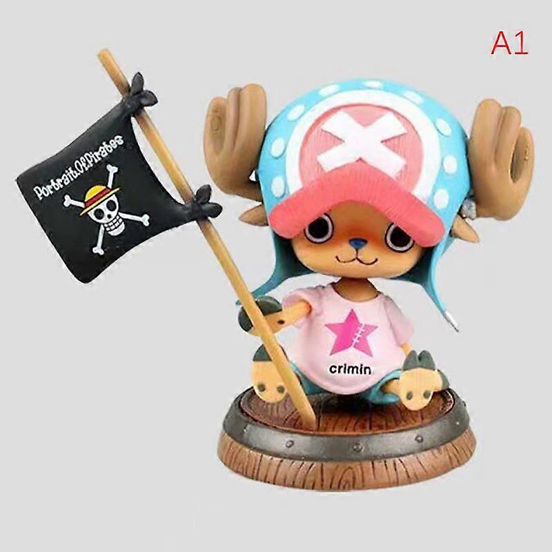 One Piece Figure Anime Chopper With Flag Action Figurine Doll Model ...