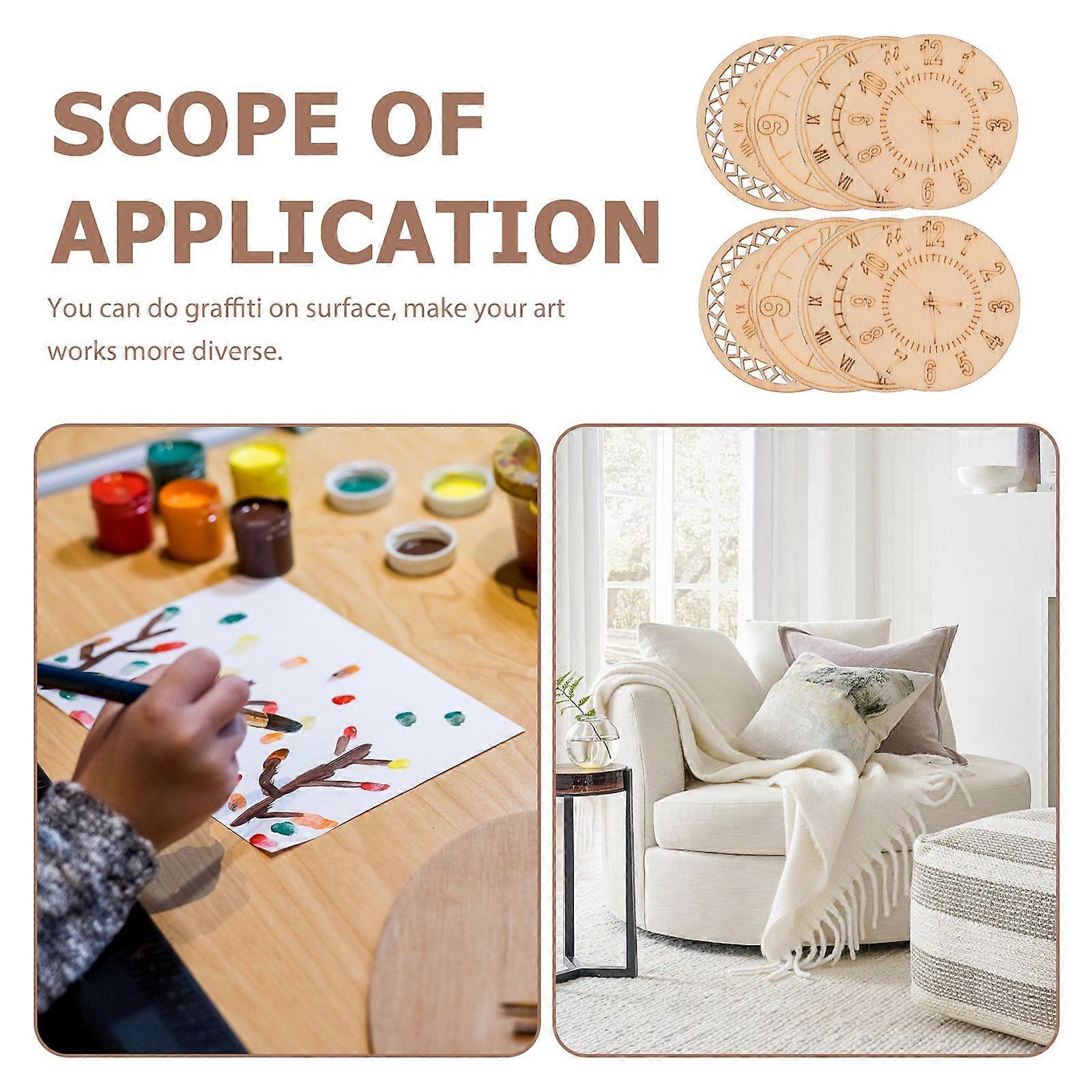 16pcs Wood Clock Cutouts Wall Craft Diy Paintable Blank Wood Cutouts ...