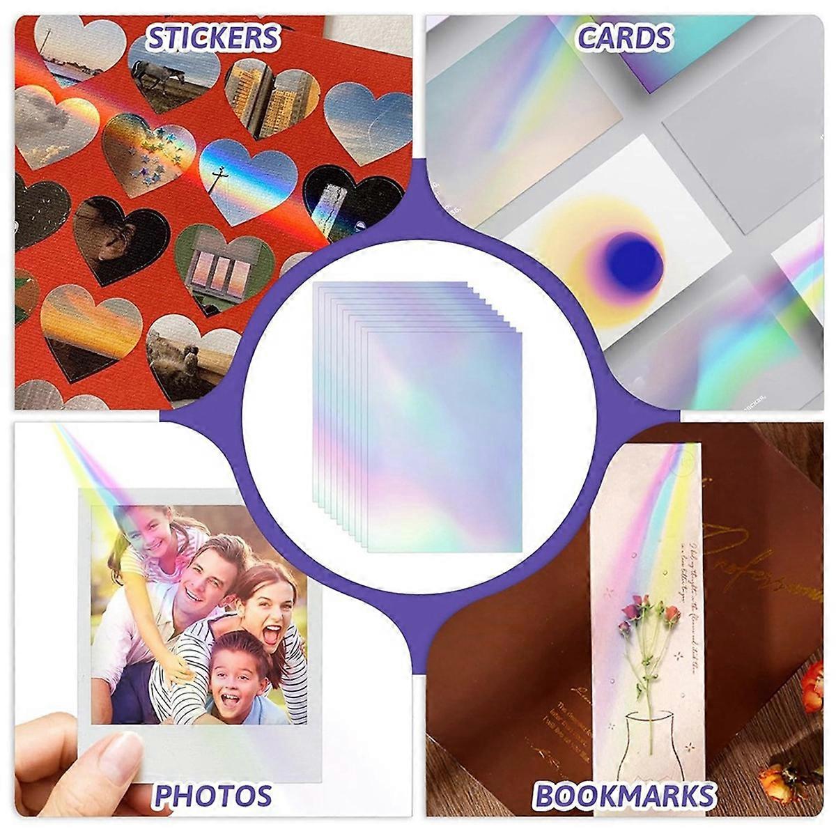 60 Sheets Holographic Laminate Sheets Clear Gitter Holographic Sticker ...